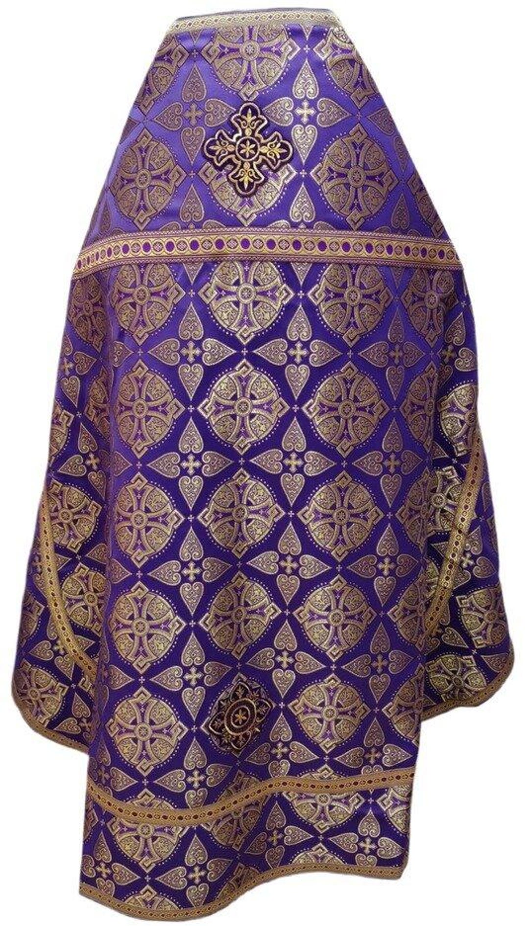 Priests Vestment Made Brocade Florovsky Cross With Sewn Galloon ...