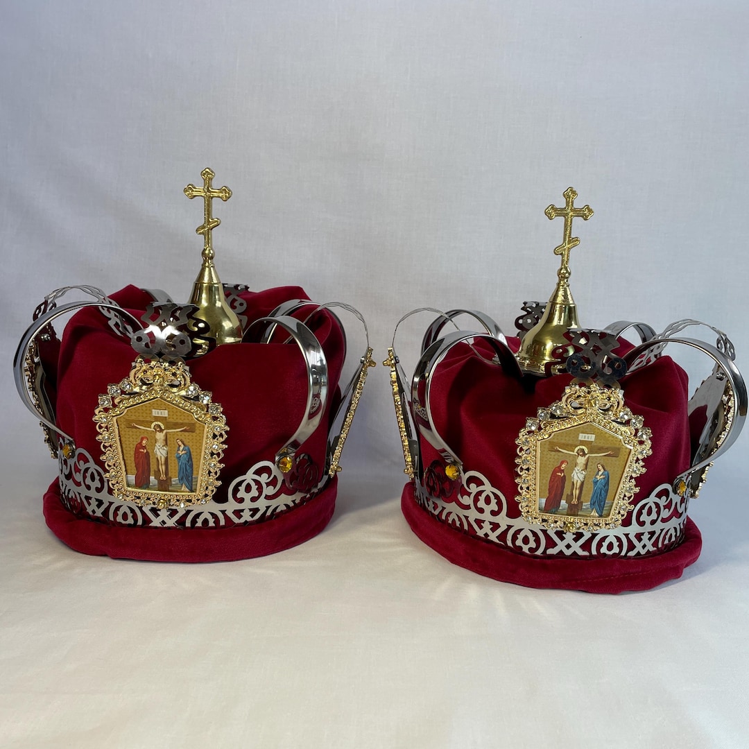 Orthodox Wedding Crowns of Couples | Crowns Red Weddings | Crown-shaped ...