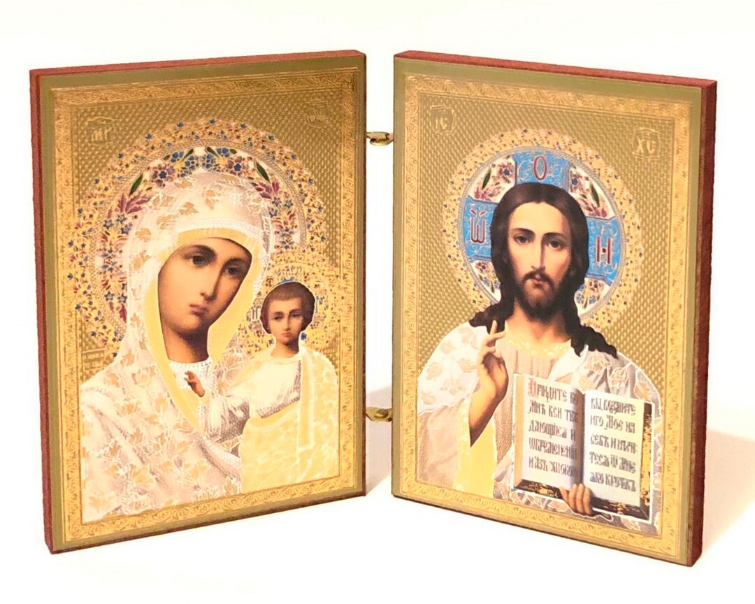 Folding Icon Double Icon Jesus Christ Mother of God Orthodox Icon ...