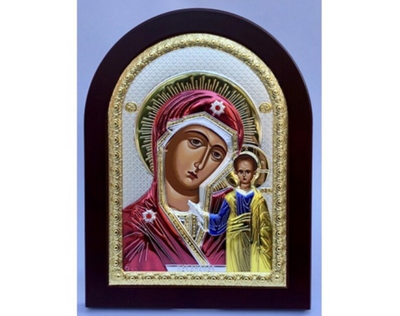 Greek Icon Gilded Orthodox Icon Orthodox Icon With Enamel Icon in a ...