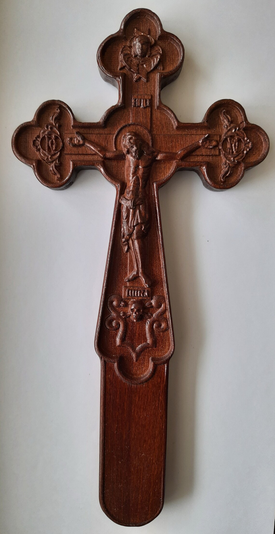 Wooden cross hand Carved cross Church cross Orthodox cross | Etsy