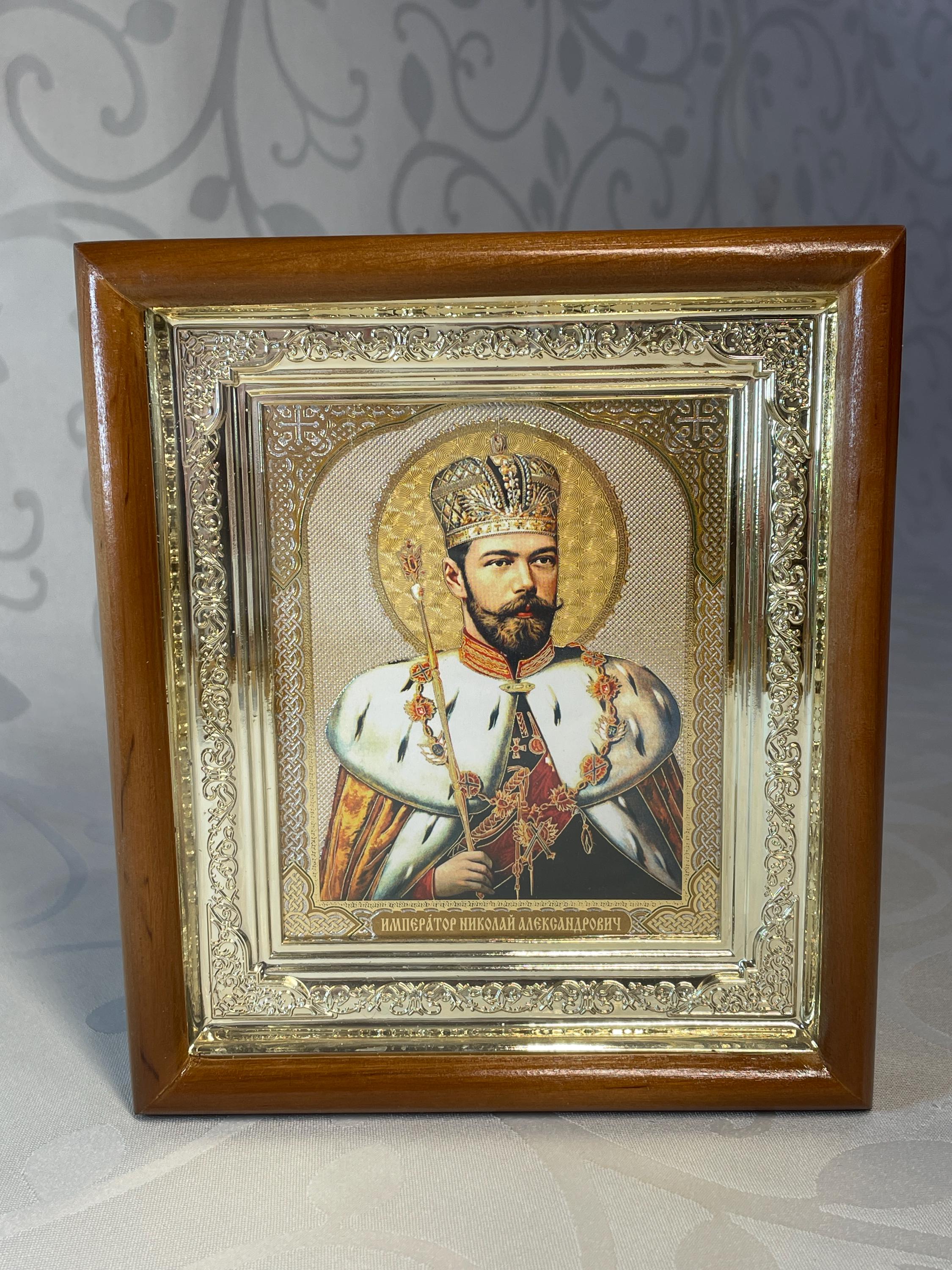 Icon in Wooden Frame Tsar Nicholas II | Icon Under Glass With ...
