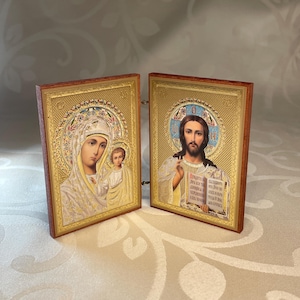 Folding Icon | Double Icon | Jesus Christ Mother of God | Orthodox Icon ...