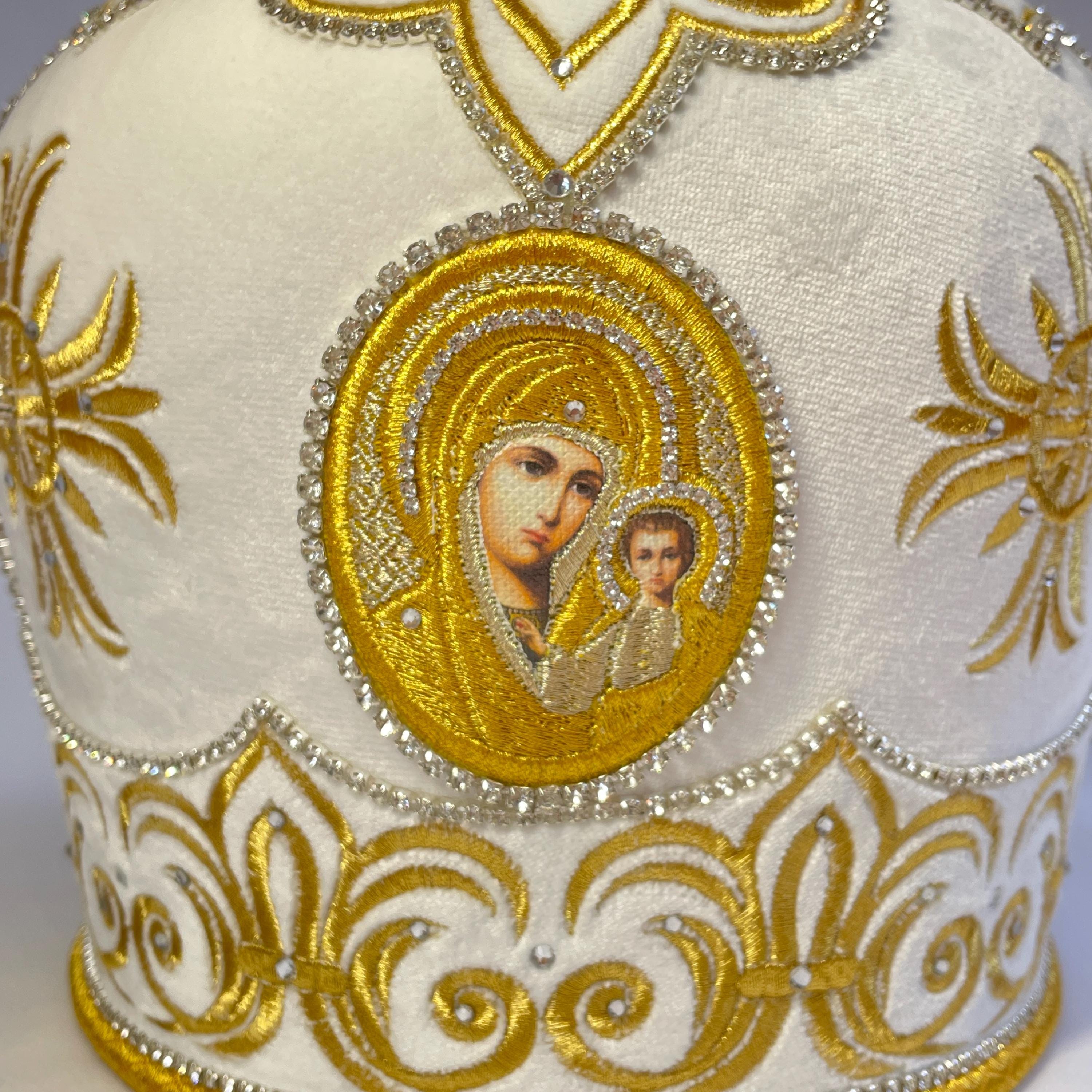 Priest Bethlehem White-gold Miter | High-quality Velvet Miter ...
