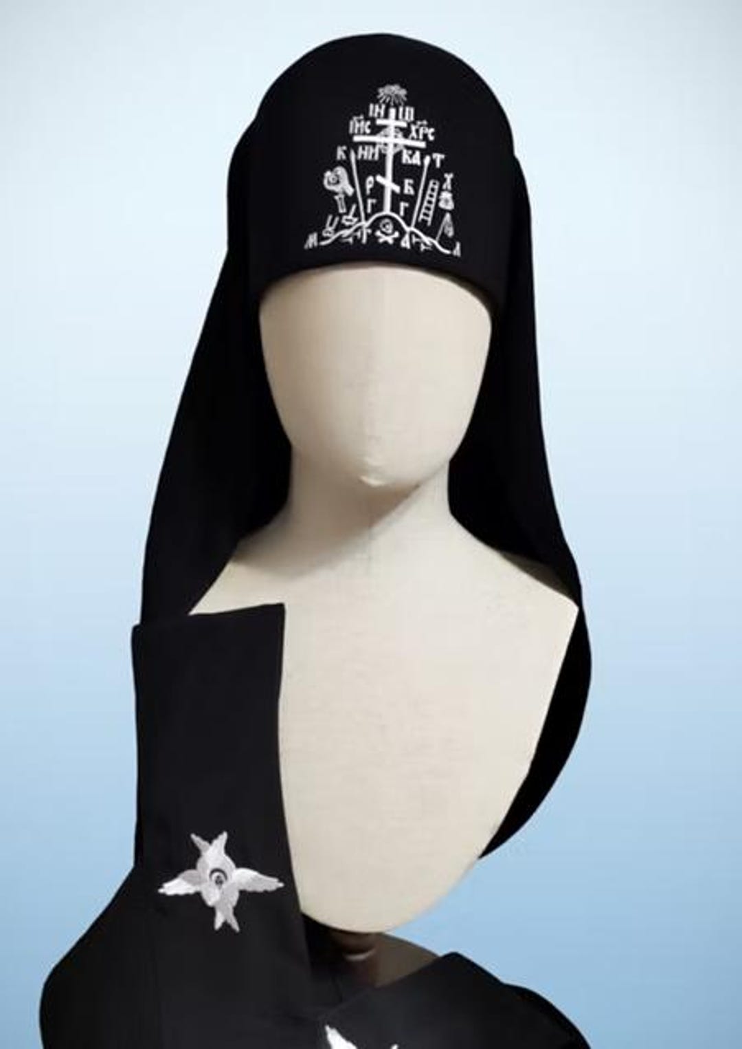 Schemonk Black Koukoulion | High-quality Velvet Fabric Cowl | Orthodox ...