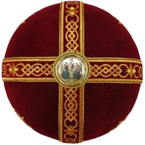 Priest Red-gold Miter Cross | Quality Velvet Fabric Miter | Decorated ...