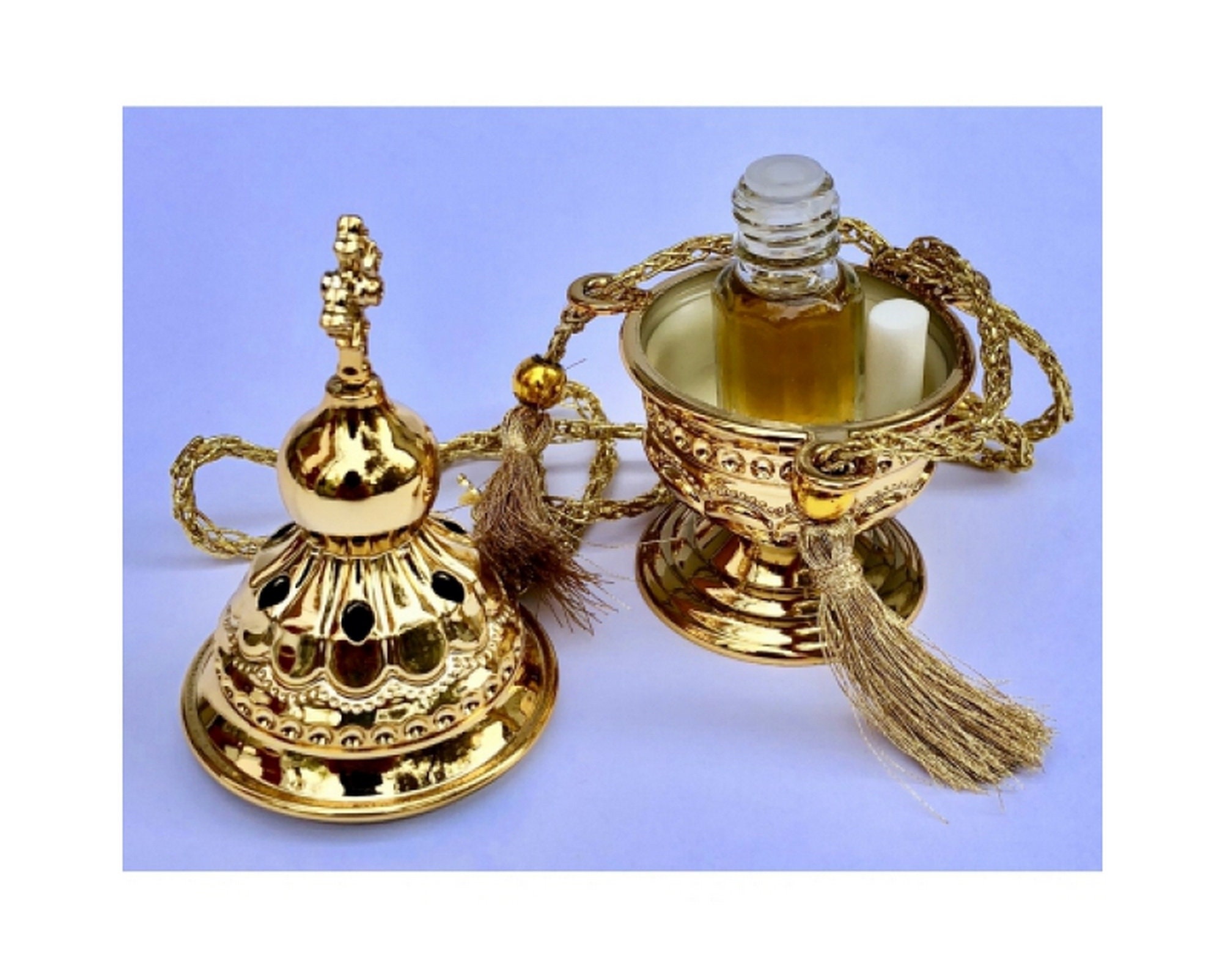 Incense in the Car Golden Pendant Censer Incense Orthodox - Etsy UK