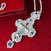 Priest Award Metal Pectoral Blue Stone Cross With Stones | Crucifixion ...