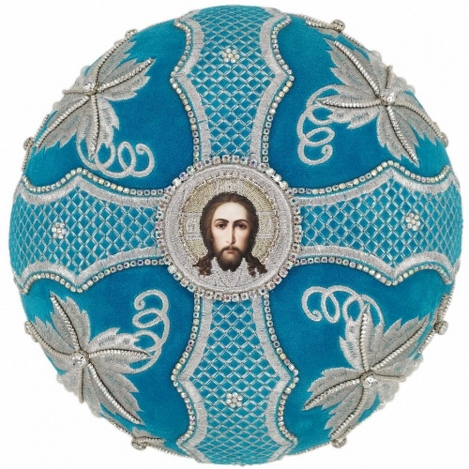 Priest Blue Miter High-quality Velvet Fabric Miter Decorated ...