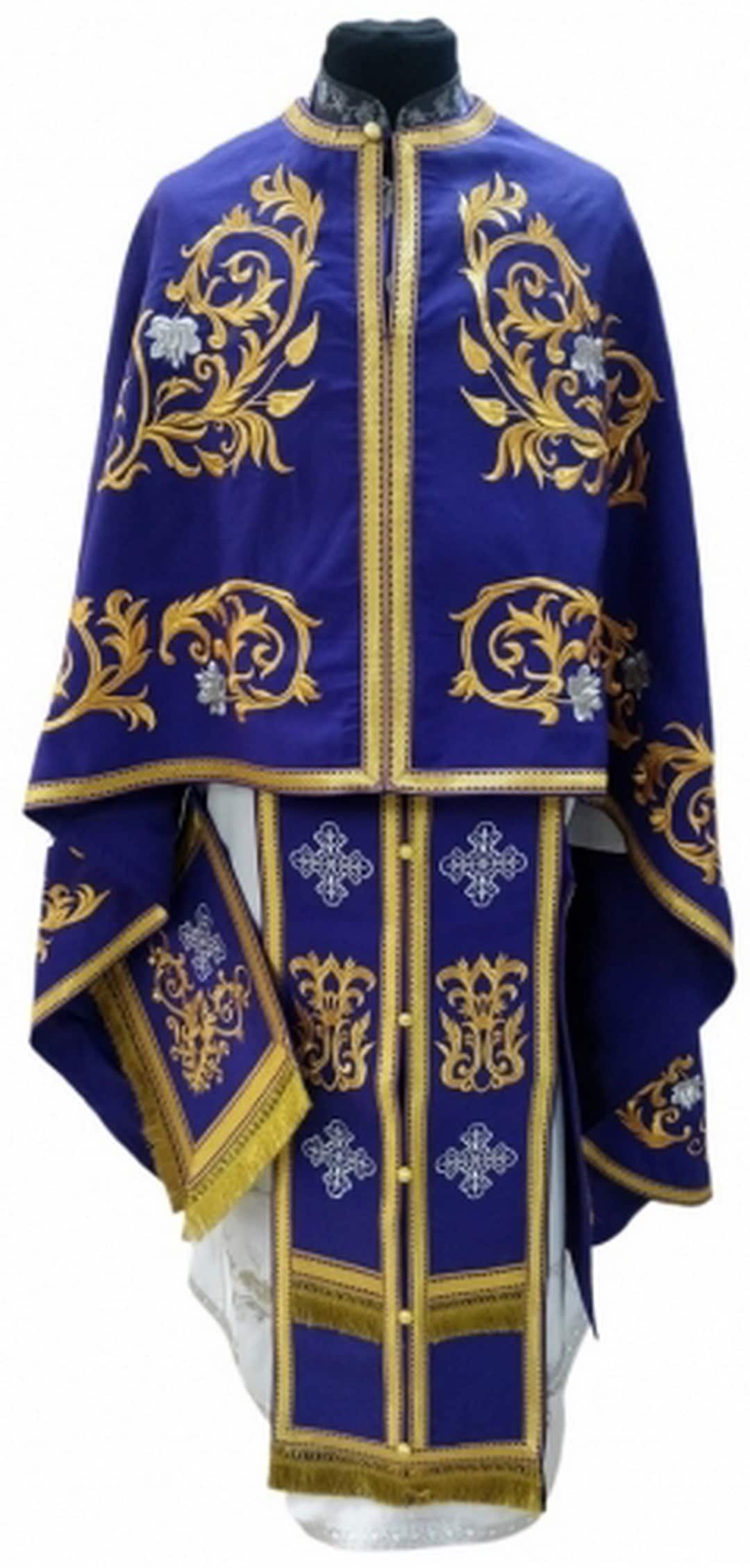 Priest Vestment Rose Cut, Brocade Fabric, With Sewn on Galloon ...
