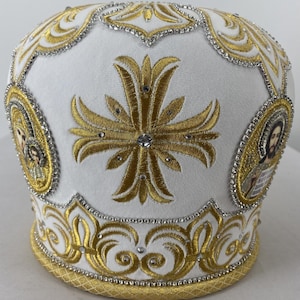 Priest Bethlehem White-gold Miter | High-quality Velvet Miter ...