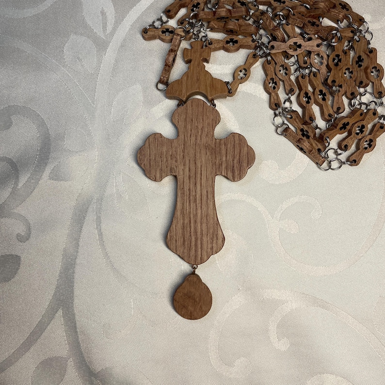 Priest Award Cross | Pectoral Wood Oak and Pear Cross | Crucifixion ...