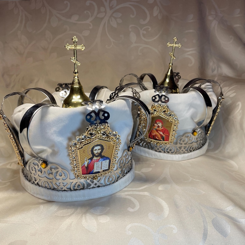 Orthodox Wedding Crowns of Couples | Crowns White Weddings | Crown ...
