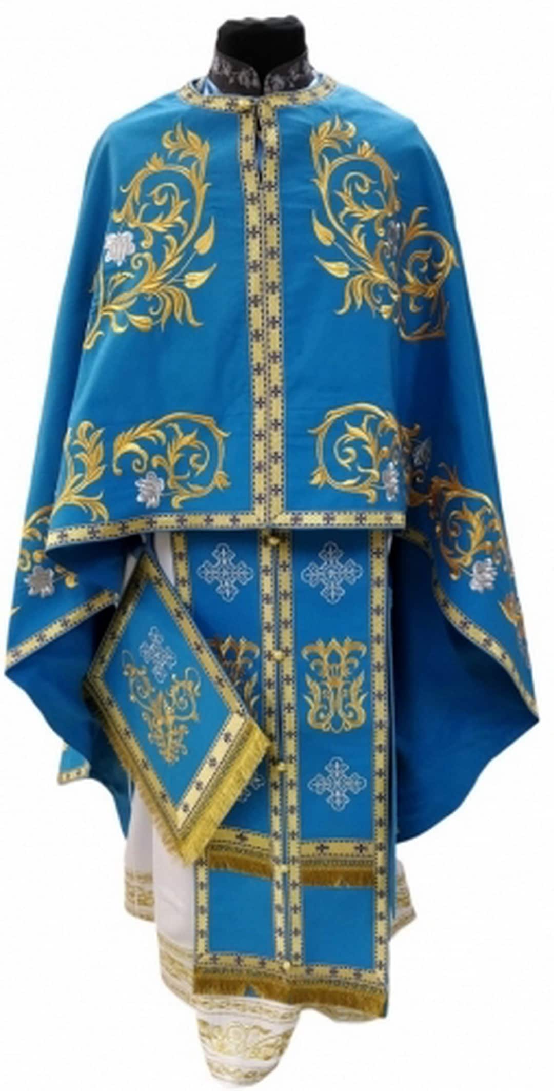 Priest Vestment Rose Cut, Brocade Fabric, With Sewn on Galloon ...