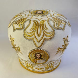 Priest Bethlehem White-gold Miter | High-quality Velvet Miter ...