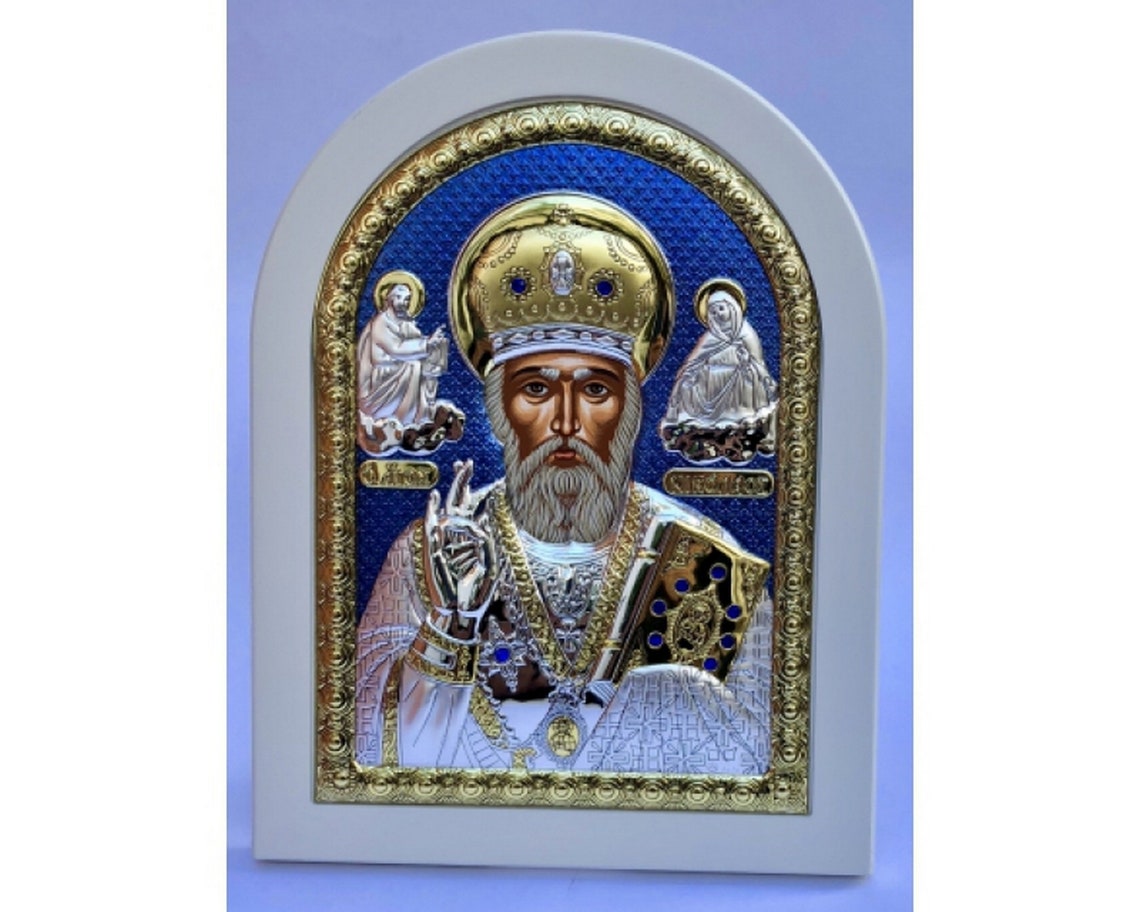 Greek Icon Gilded Orthodox Icon Orthodox Icon With Enamel Icon - Etsy