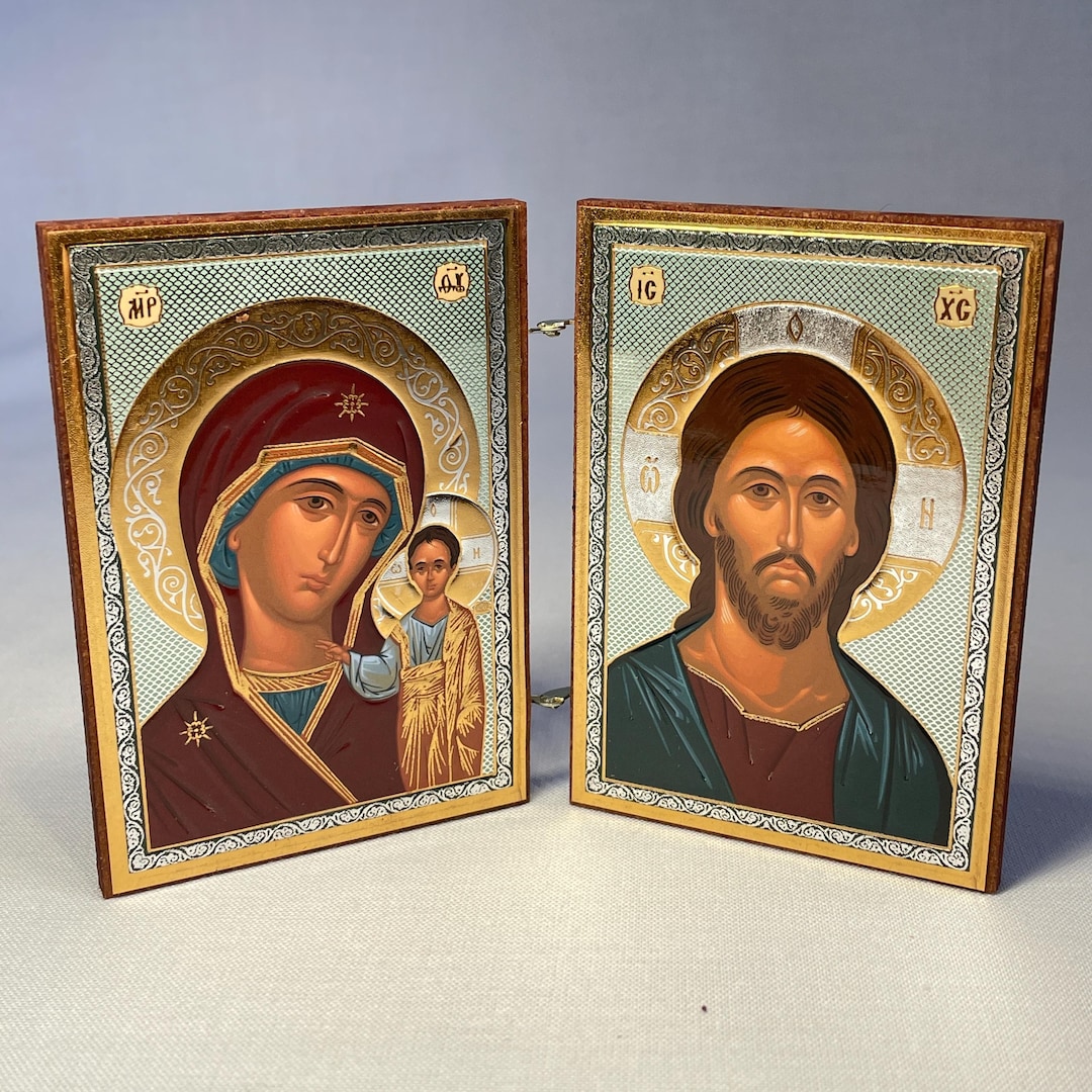 Folding Icon | Jesus Christ Mother of God Byzantine Style | Orthodox ...