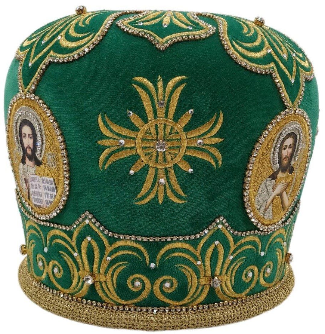 Priest Bethlehem Green-gold Miter | High-quality Velvet Miter ...