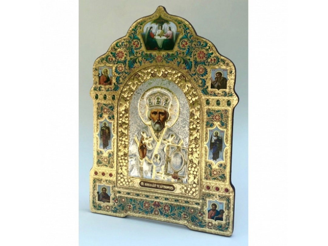 Nicholas Wonderworker | Icon Wooden Base | Orthodox Hardboard Icon ...