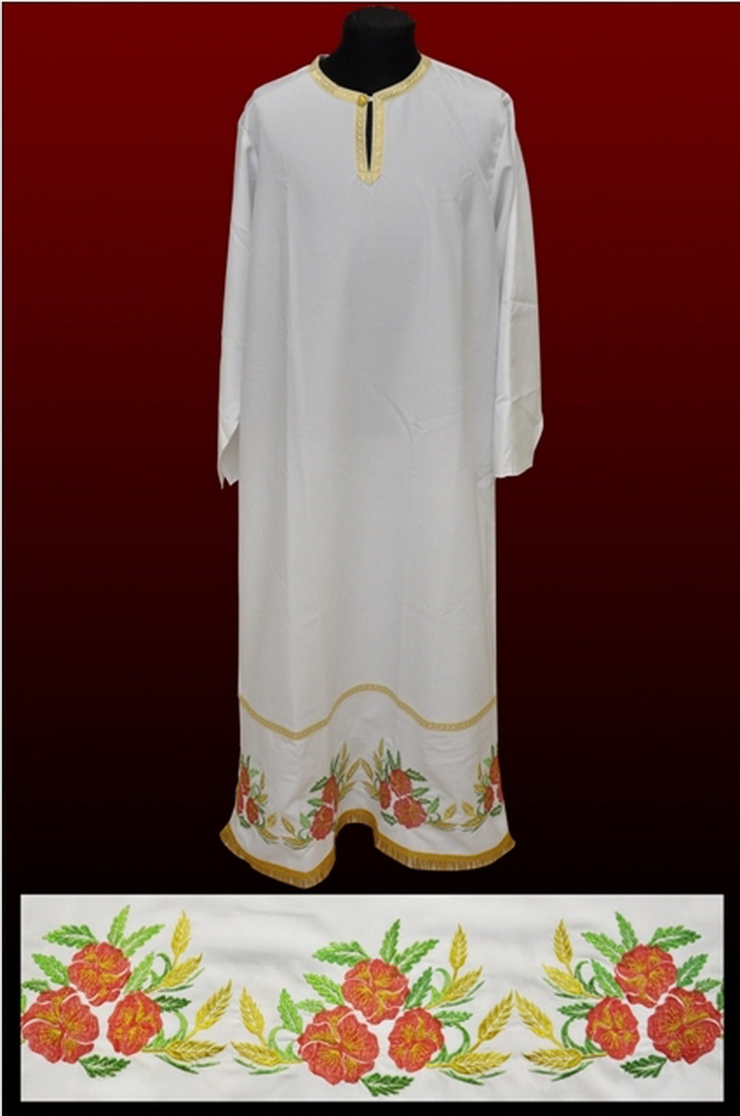 Cassock With Narrow Galloon Red Mallow | Vestments for Divine Liturgy ...