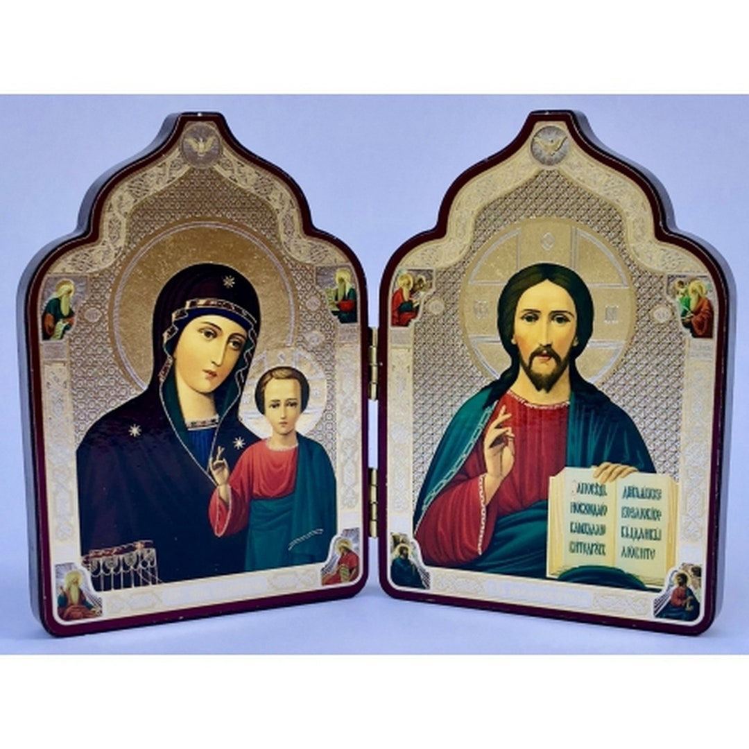 Folding Icon Double Icon Jesus Christ Mother of God Orthodox Icon ...
