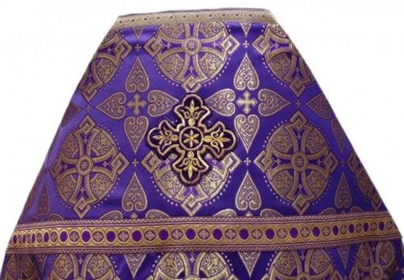 Priests Vestment Made Brocade Florovsky Cross With Sewn Galloon ...