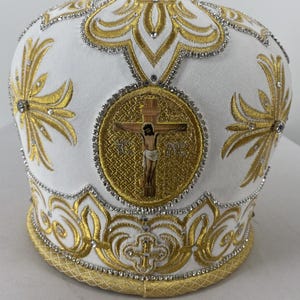 Priest Bethlehem White-gold Miter | High-quality Velvet Miter ...