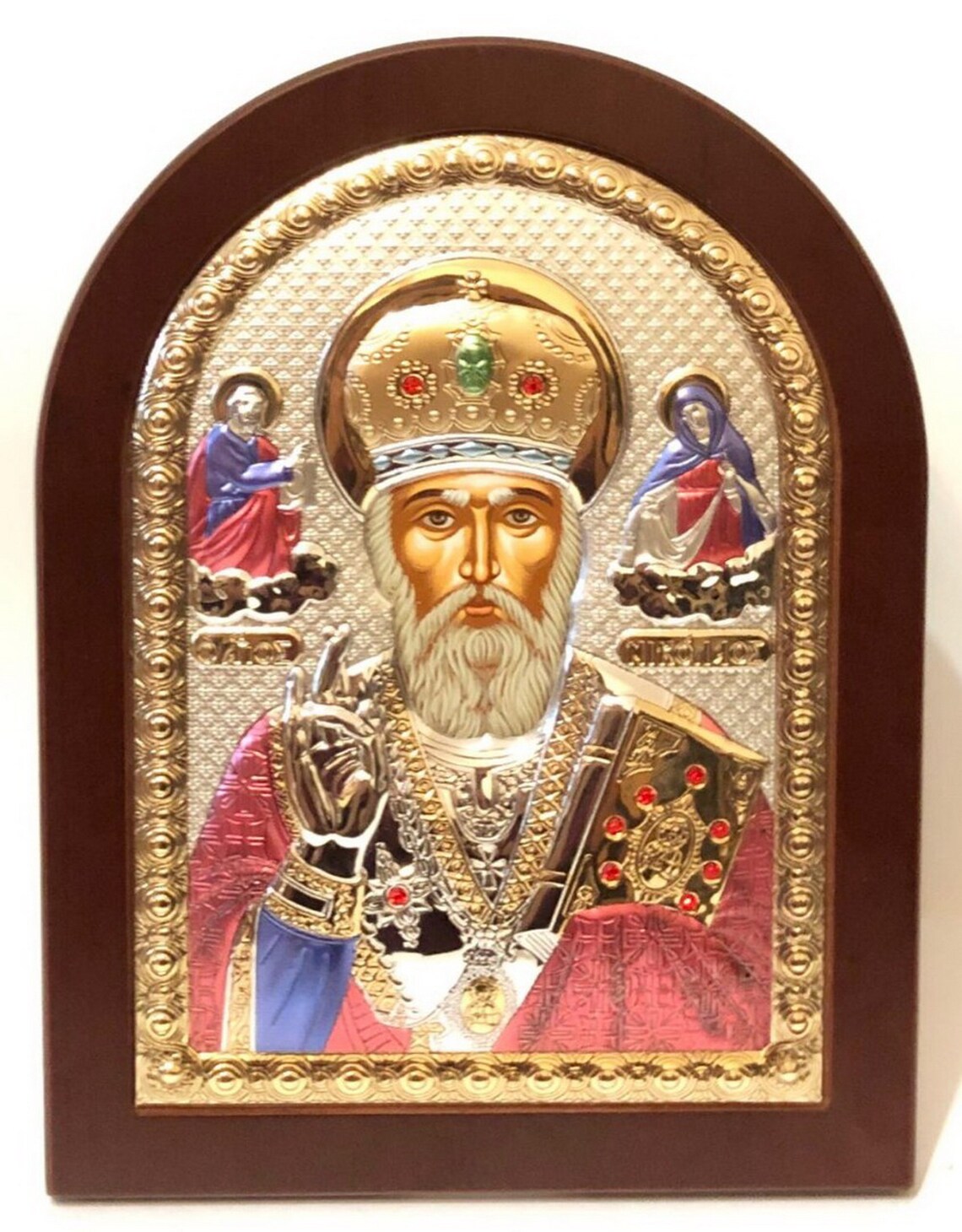 Greek Icon Gilded Orthodox Icon Orthodox Icon With Enamel Icon in a ...