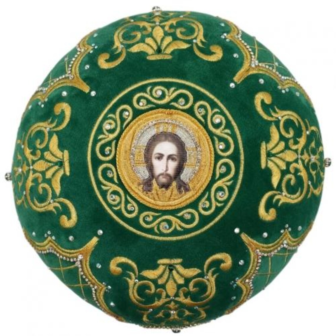 Priest Green-gold Miter | High-quality Velvet Fabric Miter | Decorated ...