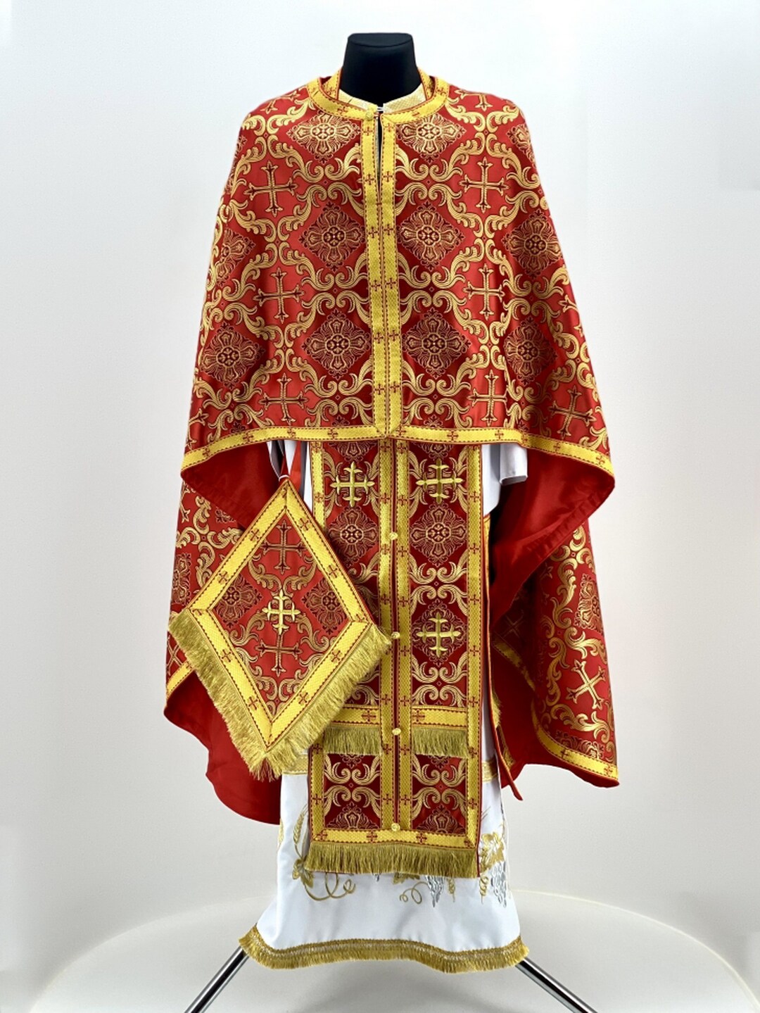 Priest's Vestment Greek Cut Brocade Fabric With Sewn on - Etsy