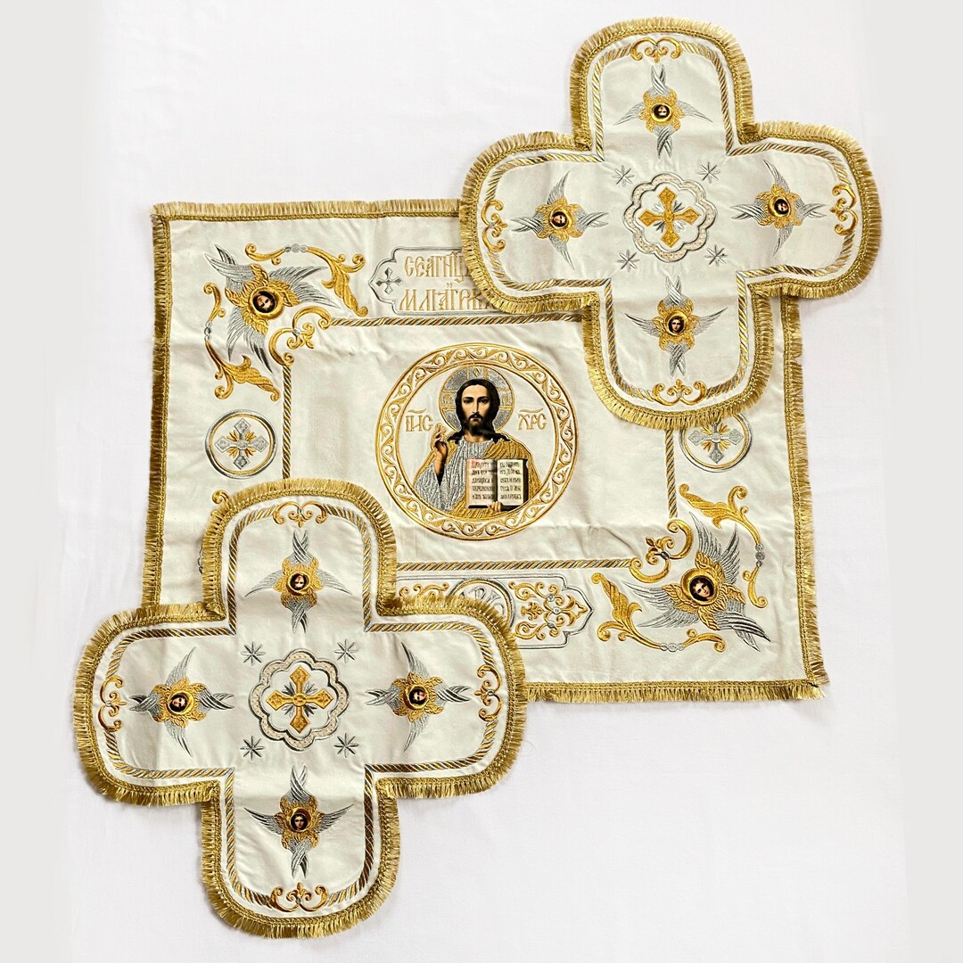 Covers Velvet With Air for Liturgy With Embroidery Icon Jesus Christ ...