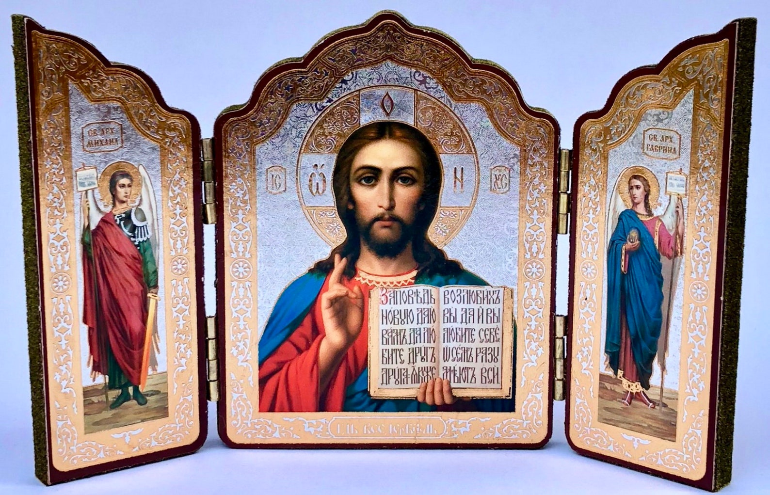 Orthodox icon Folding wooden figured Orthodox icon fold | Etsy