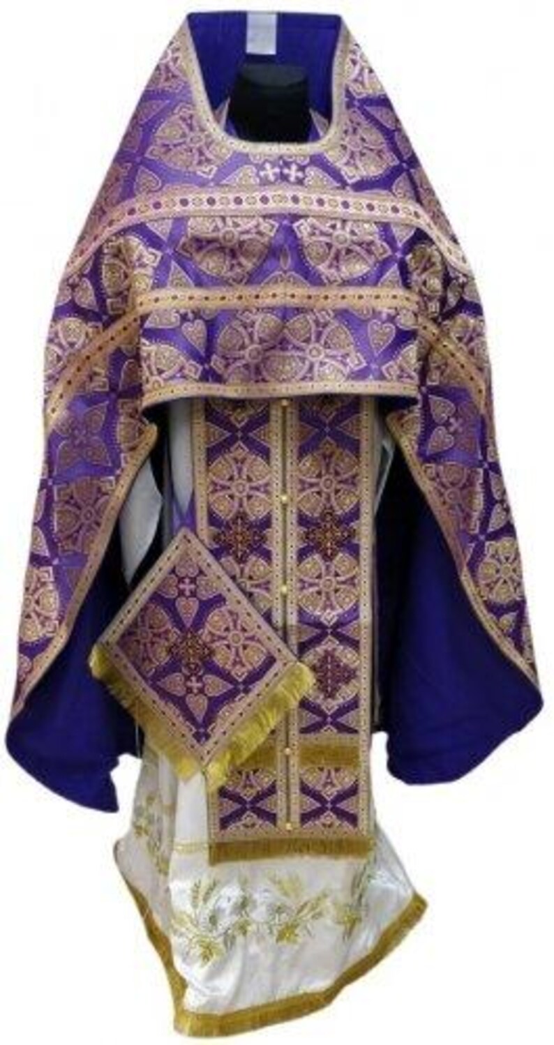 Priests Vestment Made Brocade Florovsky Cross With Sewn Galloon ...