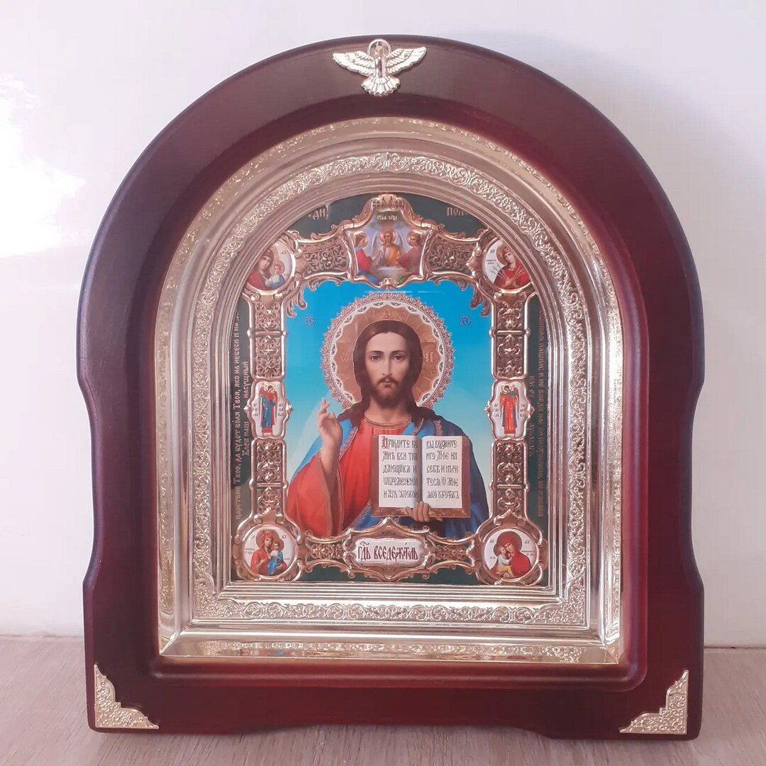 Icon 3D Effect Wooden Frame Arch Jesus Christ Lord Almighty | Arch ...
