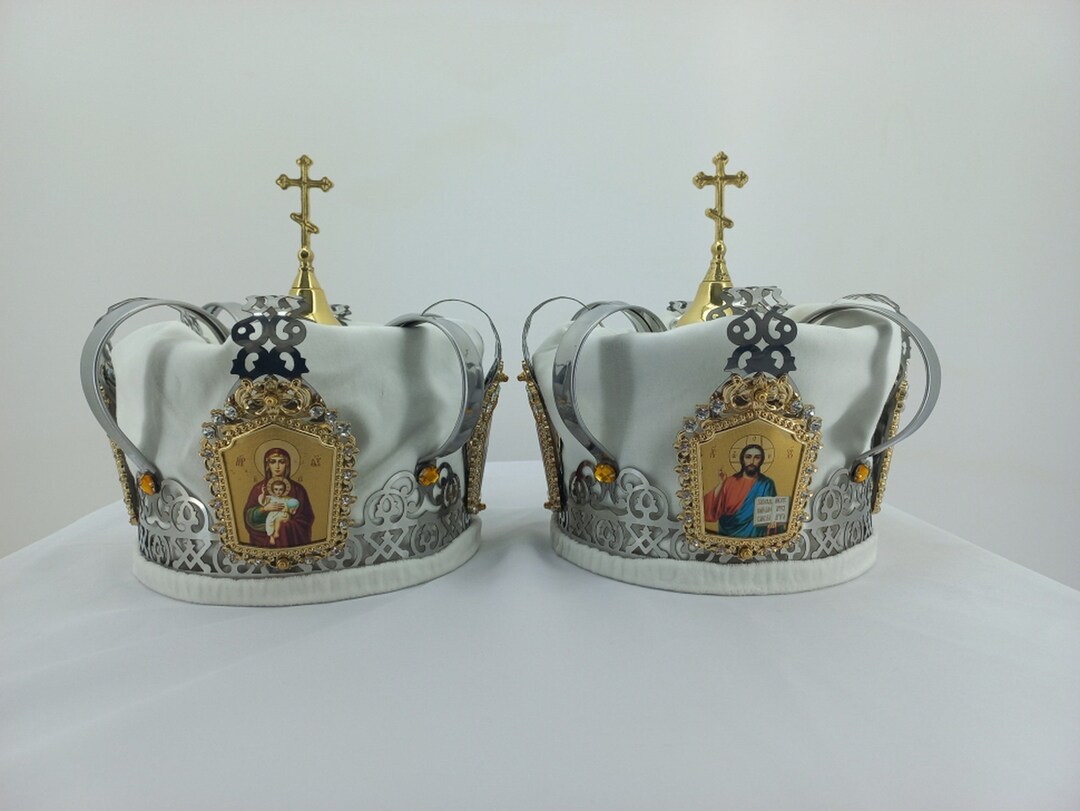 Orthodox Wedding Crowns of Couples Crowns White Weddings Crown-shaped ...