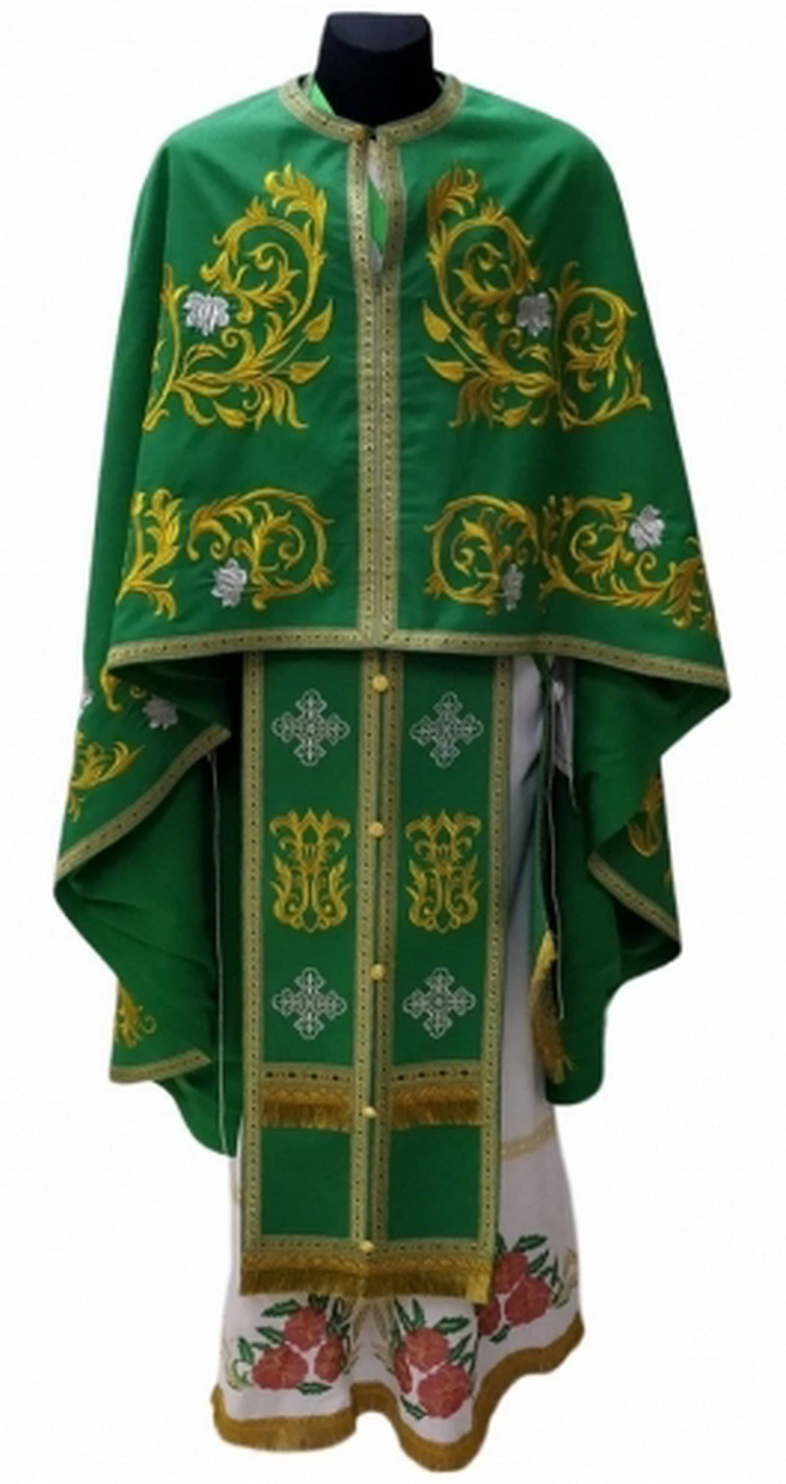 Priest Vestment Rose Cut, Brocade Fabric, With Sewn on Galloon ...