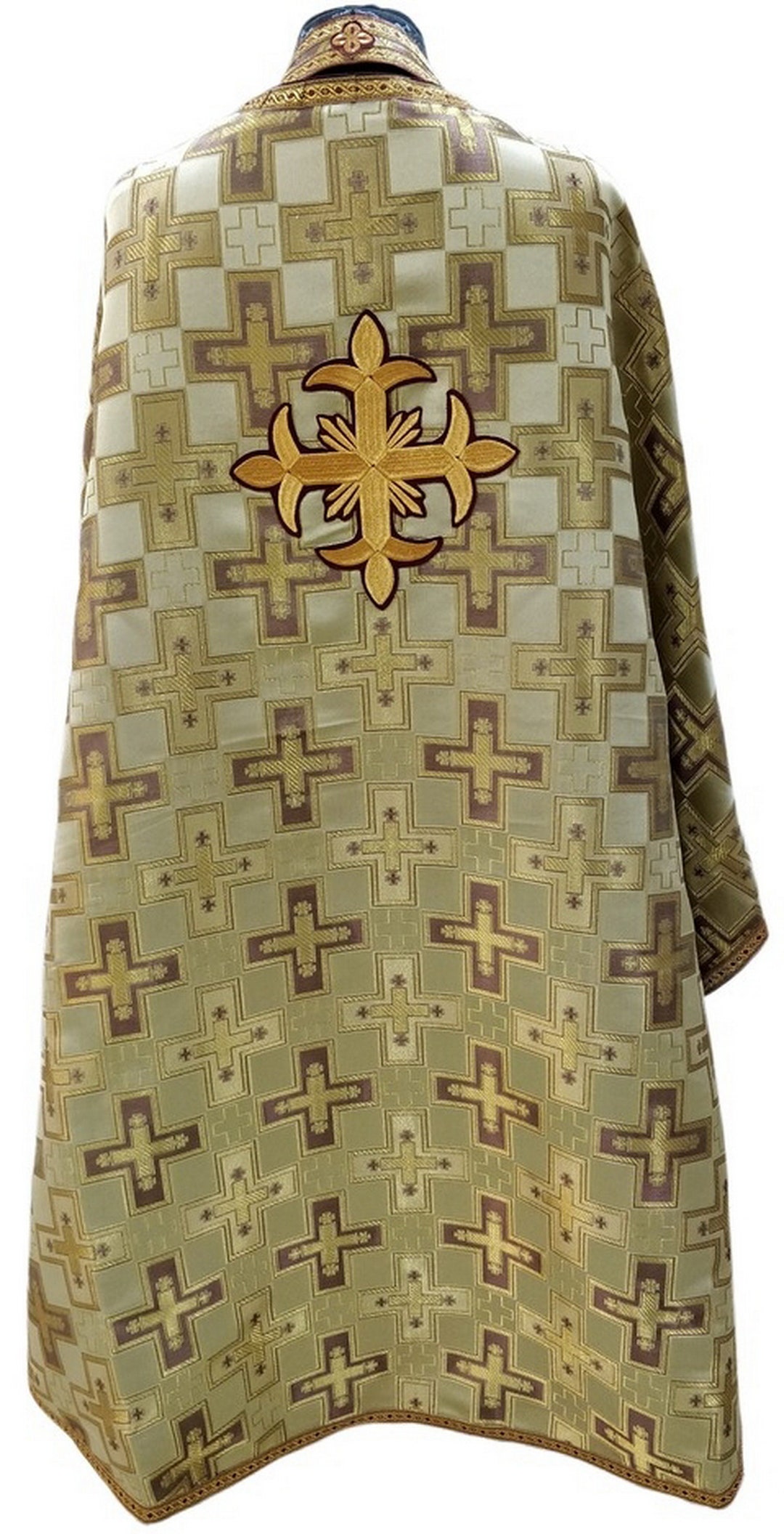 Priest Yellow-gold Vestment Greek Cut | High-quality Brocade Fabric ...