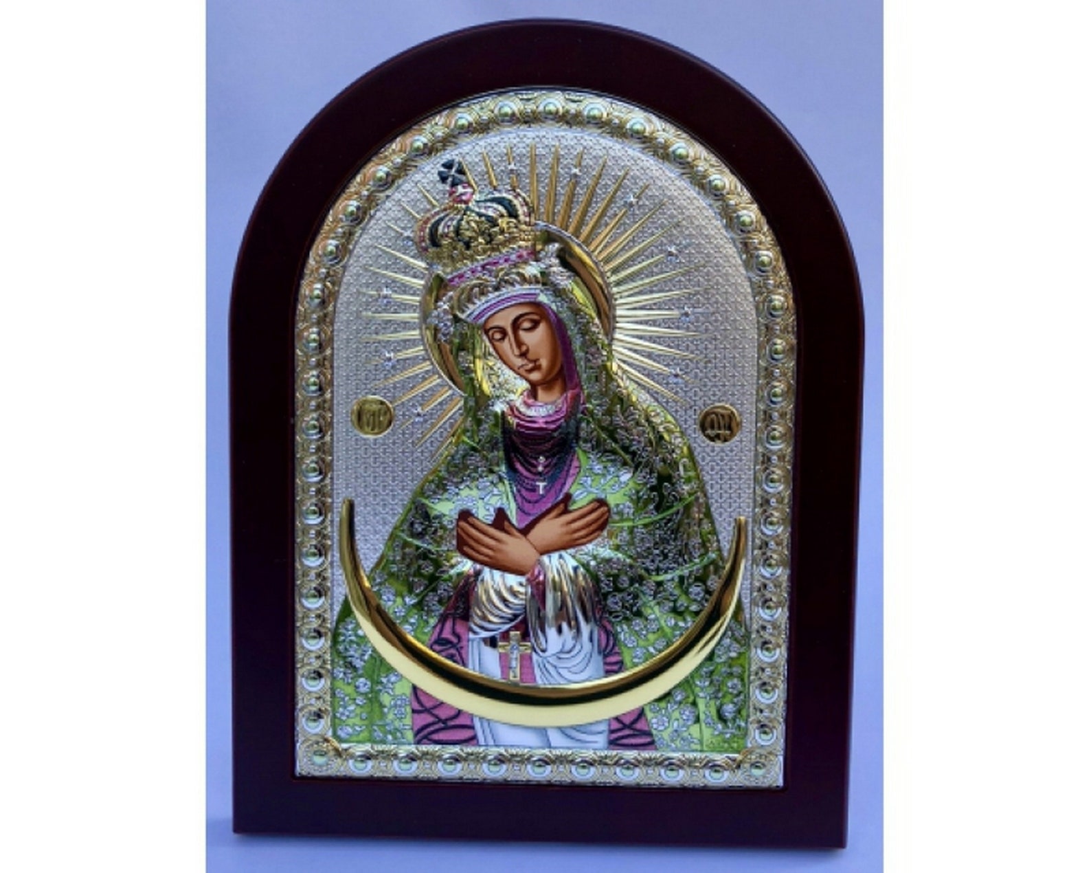 Greek Icon Gilded Orthodox Icon Orthodox Icon With Enamel Icon in a ...