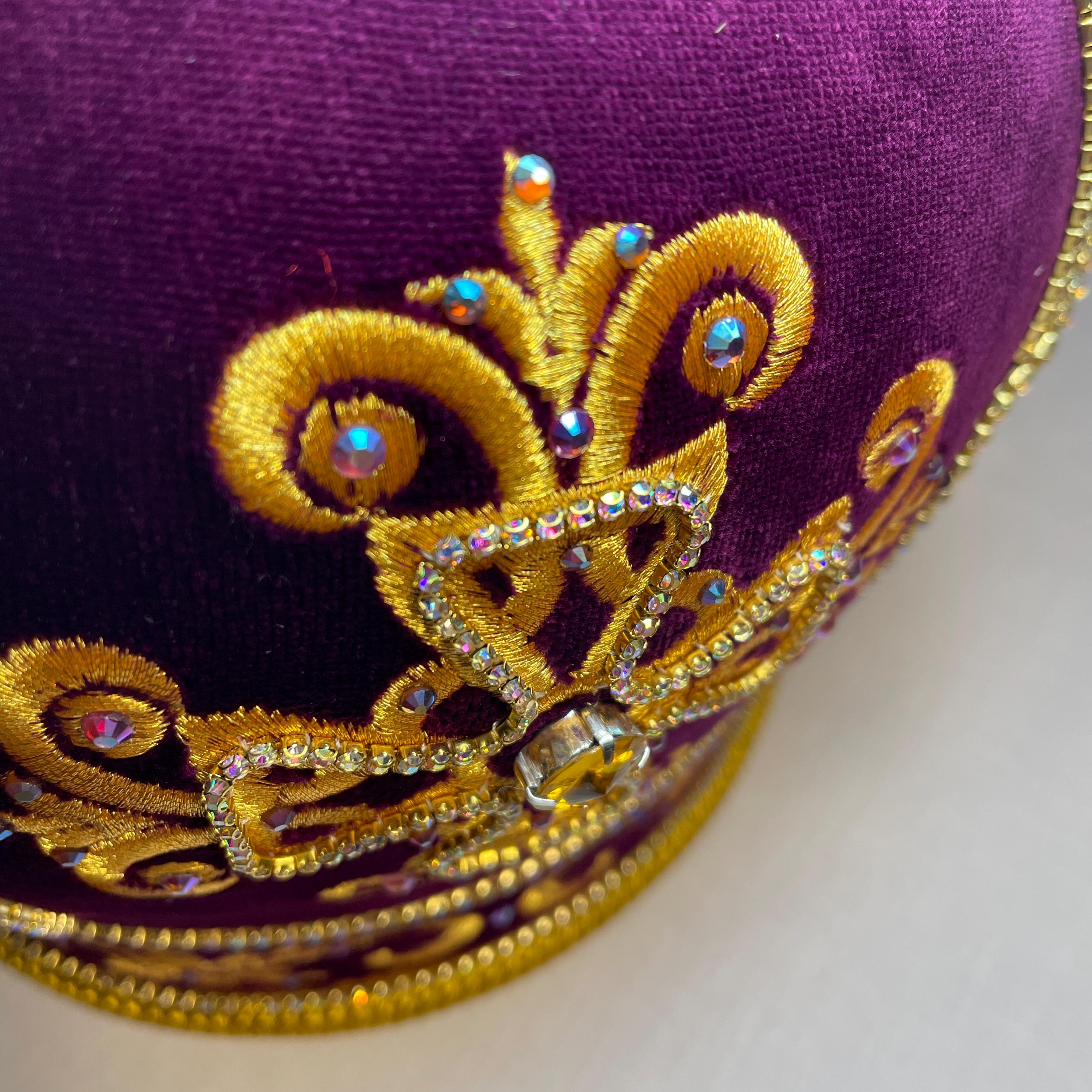 Priest Violet-gold Miter Cross | Quality Velvet Fabric Miter ...