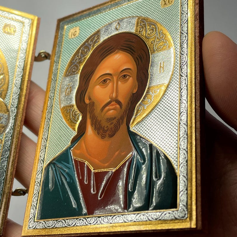 Folding Icon | Jesus Christ Mother of God Byzantine Style | Orthodox ...