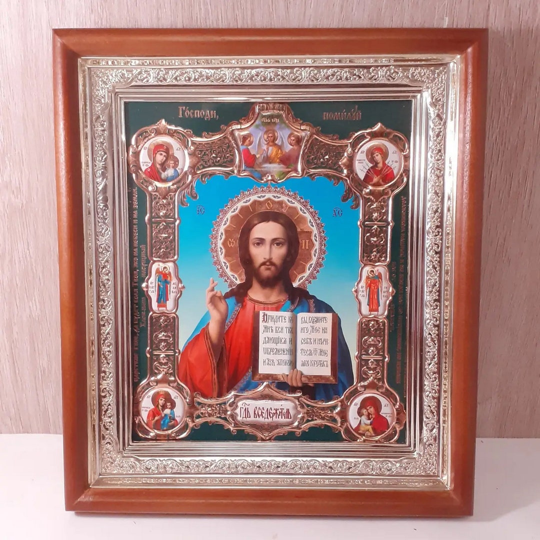 Icon 3D Effect Wooden Frame Lord Almighty Icon Under Glass With ...