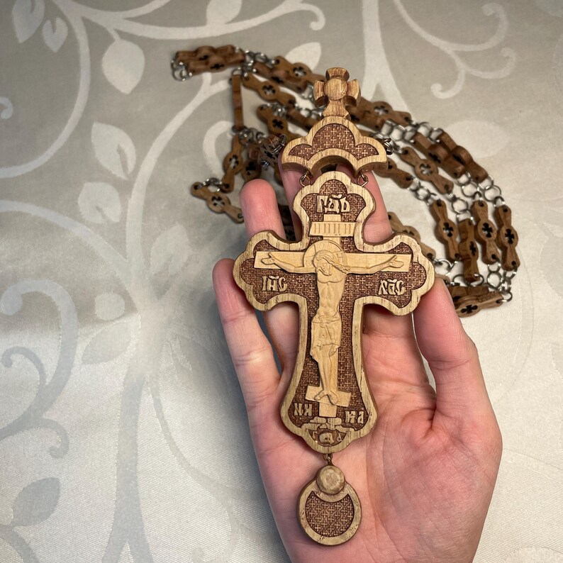 Priest Award Cross | Pectoral Wood Oak and Pear Cross | Crucifixion ...