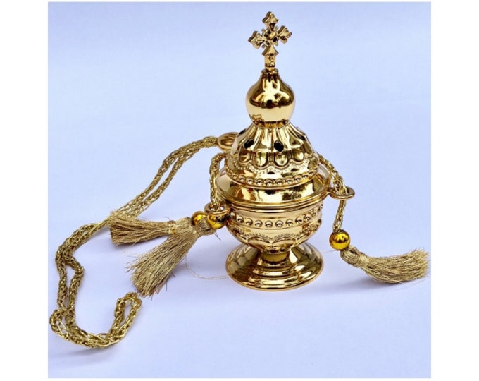 Incense in the Car Golden Pendant Censer Incense Orthodox | Etsy UK