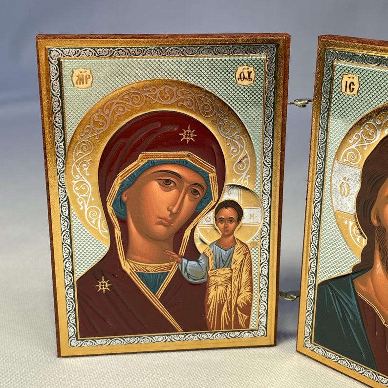 Folding Icon | Jesus Christ Mother of God Byzantine Style | Orthodox ...