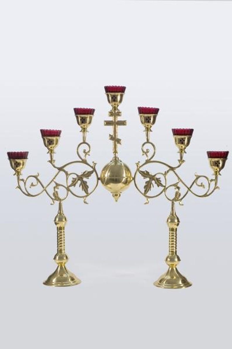 Altar Seven-light Candelabrum on Two Stands | Church Utensils ...