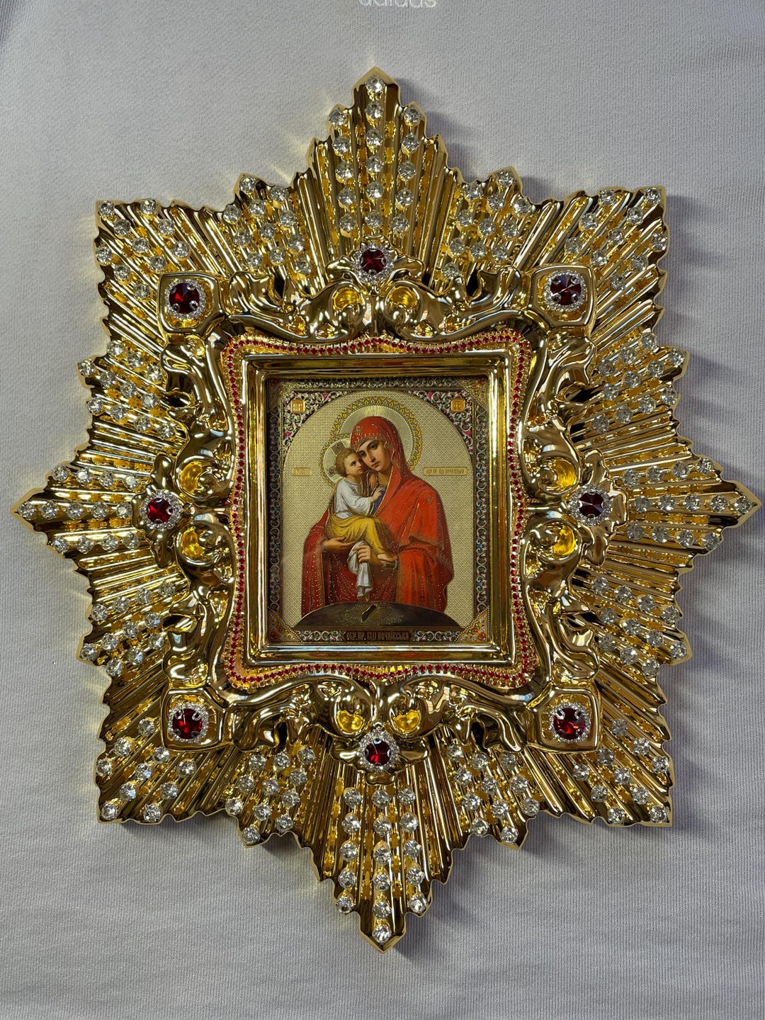 Descent Icon of the Pochaevskaya Virgin | Carved Icon | Wooden Icon ...