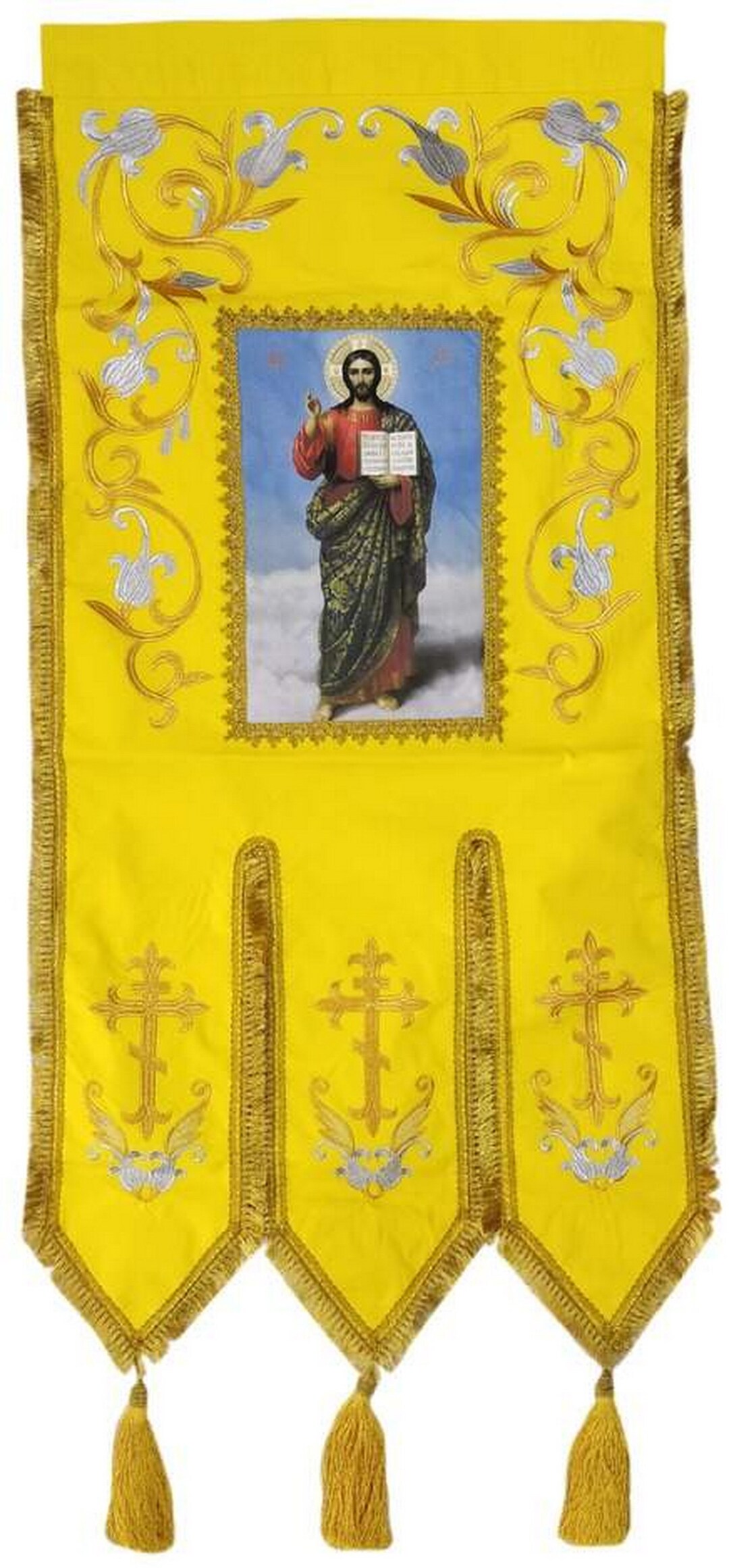 Gonfanons of Jesus Christ and Mother God Yellow Color | Pair of Yellow ...