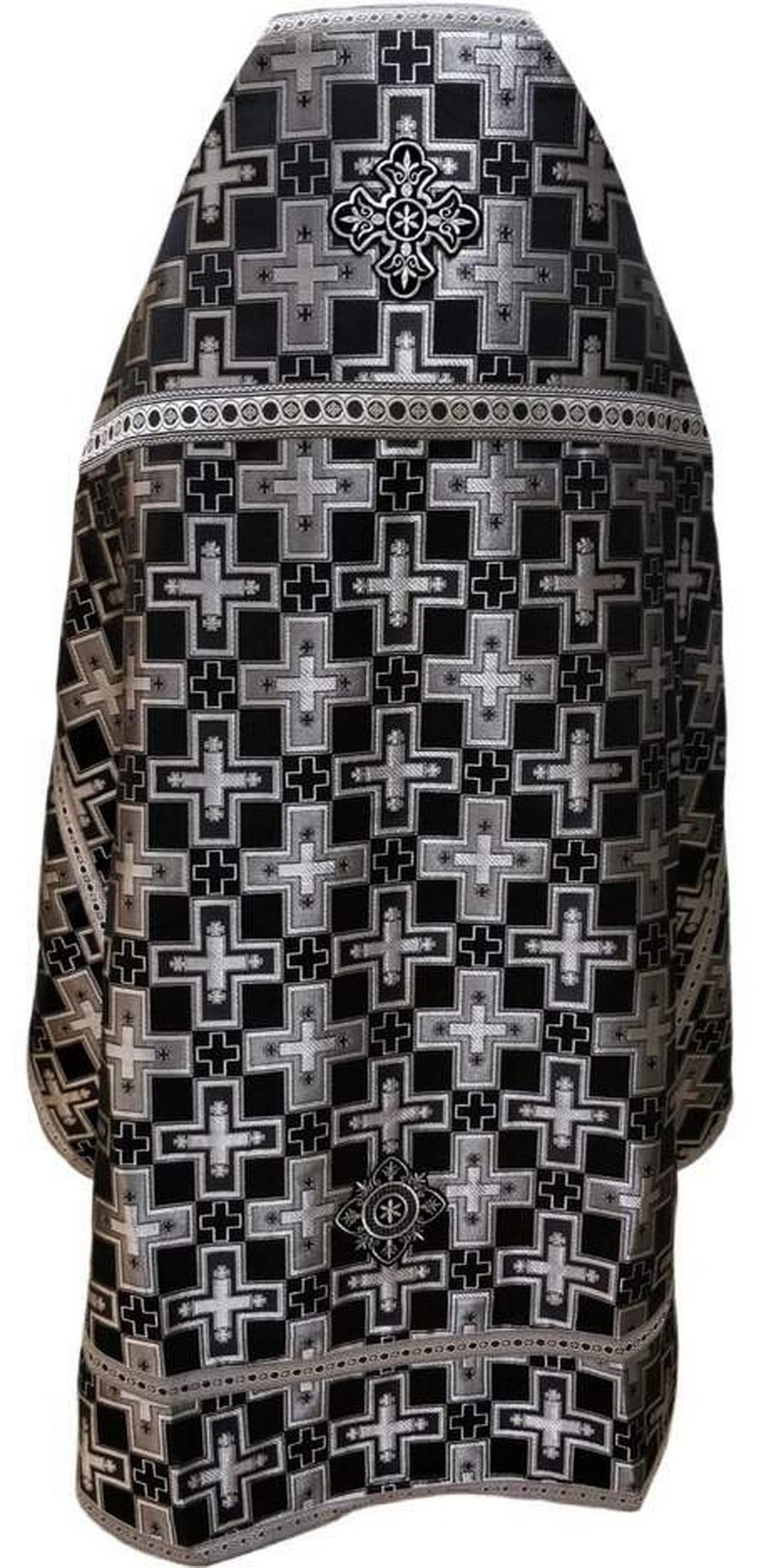 Vestimenta sacerdotal de brocado Cruz patriarcal con trenza cosida ...