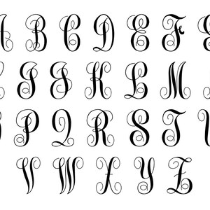 Monogram - Curly Monogram - Monogram Decal - Monogram Car Decal - Curly ...