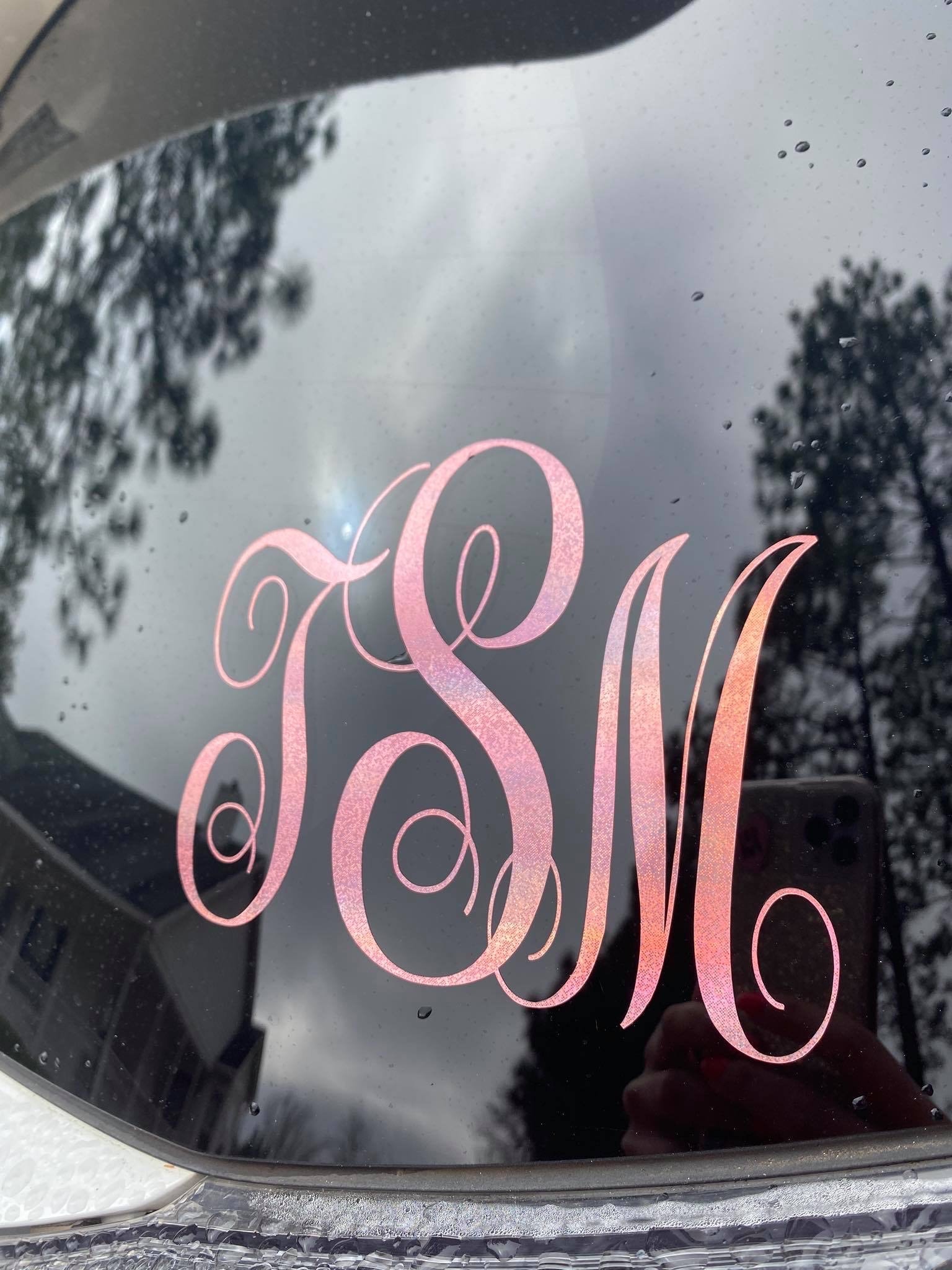 Monogram Curly Monogram Monogram Decal Monogram Car | Etsy